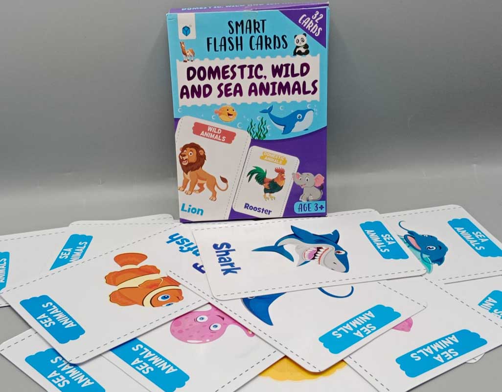 Smart Flash Cards - Domestic, Wild and Sea Animals – Kids Care