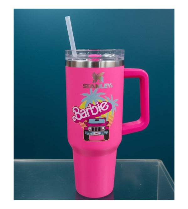 Barbie Stainless Steel Stanley Tumbler with Straw – 40 oz – Kids Care