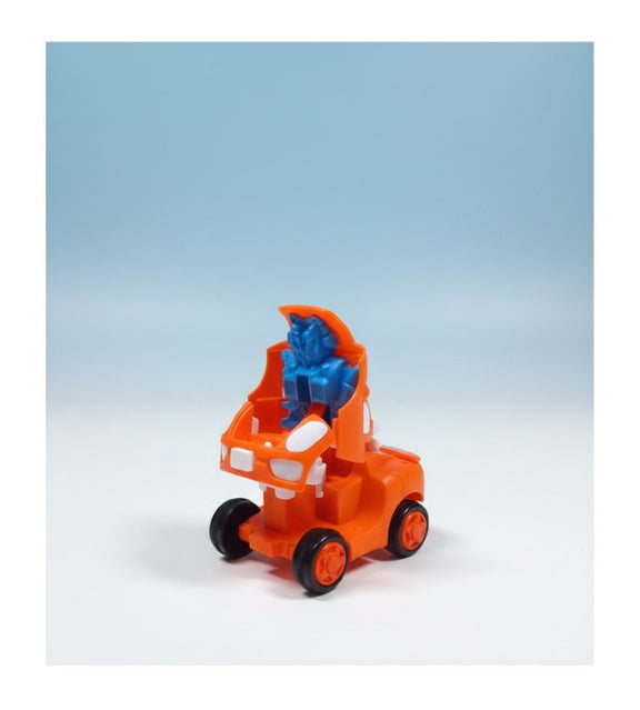 Friction-Powered 2-in-1 Transforming Robot Car Toy – Orange (4.5 Inche ...