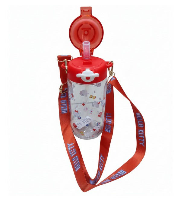 Hello Kitty Kids Water Bottle 650ml – BPA Free Straw Bottle with Shoul ...