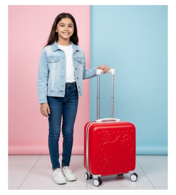 Hello Kitty Hard-Shell Kids Travel Suitcase with Number Lock & 360° Wh ...