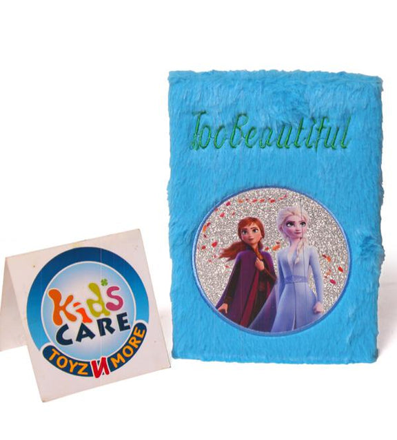 Frozen Anna and Elsa Themed Fur Cover Notebook – Kids Care