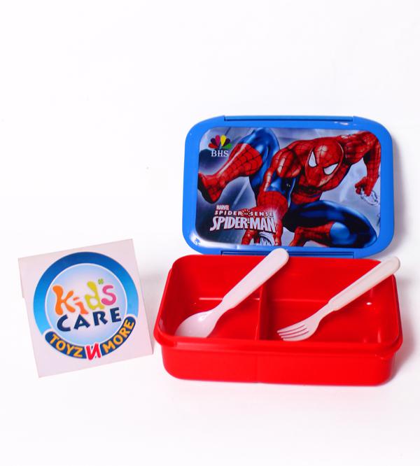 Spider Man Lunch Box With Two Portions, Spoon & Fork (KC5260) – Kids Care