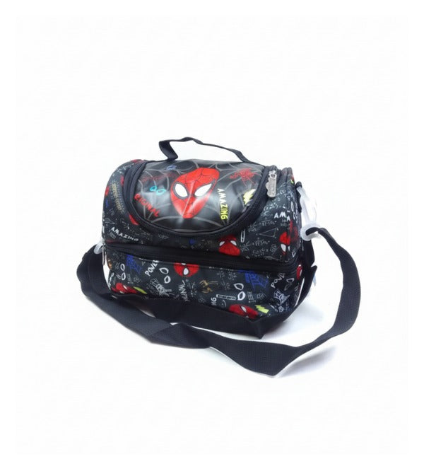Marvel Spider Man Two Compartment Insulated Lunch Bag for Kids – Black ...