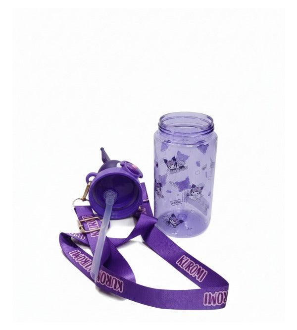 Sanrio Kuromi Kids Water Bottle 650ml – BPA Free Straw Bottle with Sho ...