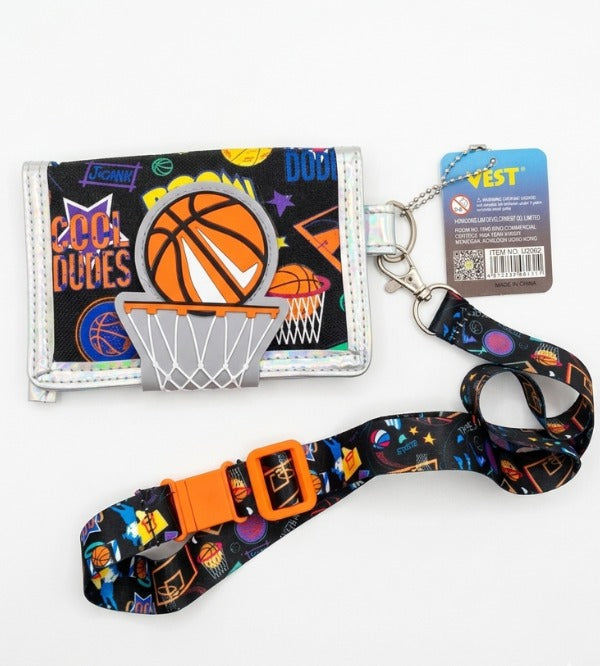 Vest Brand Basketball Design Kids Wallet with Detachable Neck Strap ...