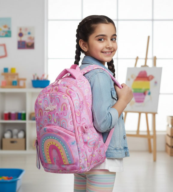 Smiggle Pink Rainbow Glow Backpack – 17 Inch Kids School & Travel Bag ...