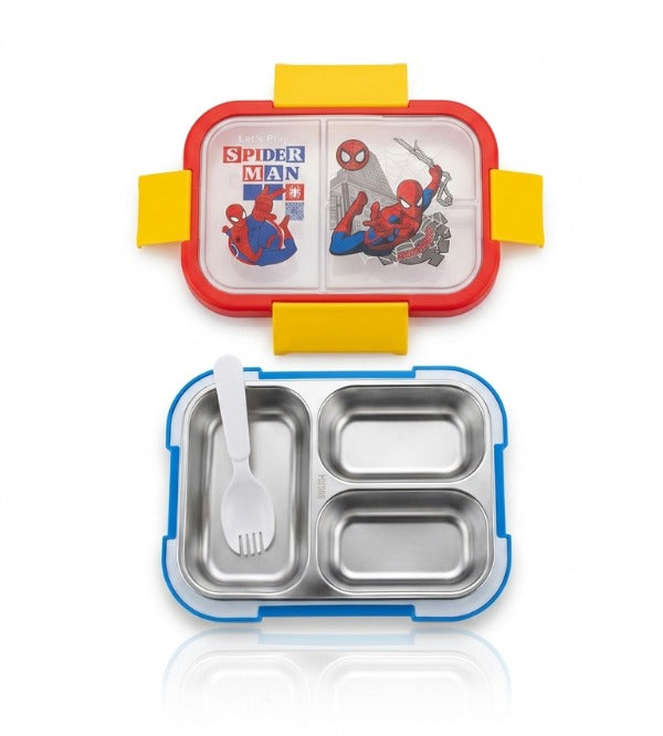 Spider Man themed Kids Stainless Steel Lunch Box – 3 Compartment Seale ...